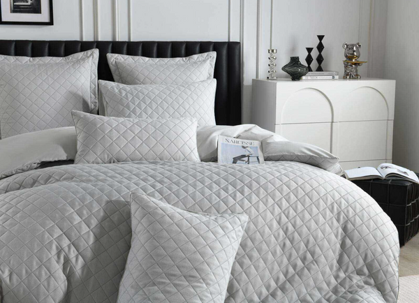 Emmerson Silver Quilt Cover Set - The Linen Habit