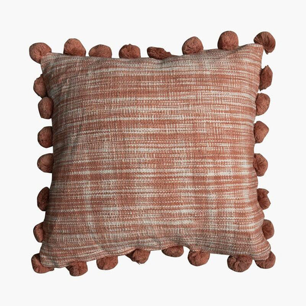 Mate Pom Pom Cushion Cover - Light Rust - The Linen Habit